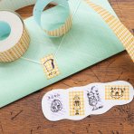 36オリジナル ラベラーロールシールL ギンガムチェック オレンジ （弱粘着 再剥離） - 36 Sublo